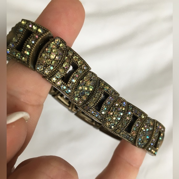 Cache | Jewelry | Vintage Heavy Brass Flexible Bracelet Adorned With ...